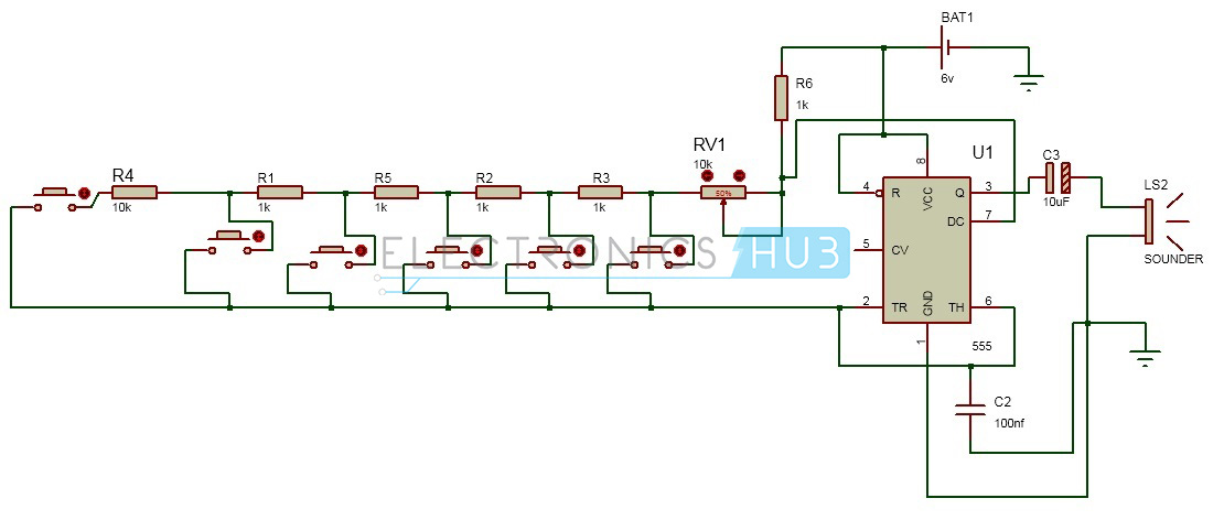 Electronic Toy Piano using 555 Timer IC | Toy Organ Circuit - 亚博app更新