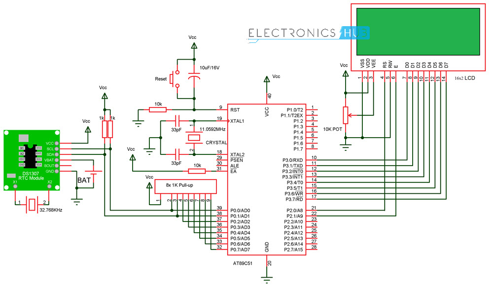 使用8051微控制器和DS12C887的数字时钟电路 - 亚博app更新 使用8051微控制器和DS12C887的数字时钟电路 - 亚博app更新
