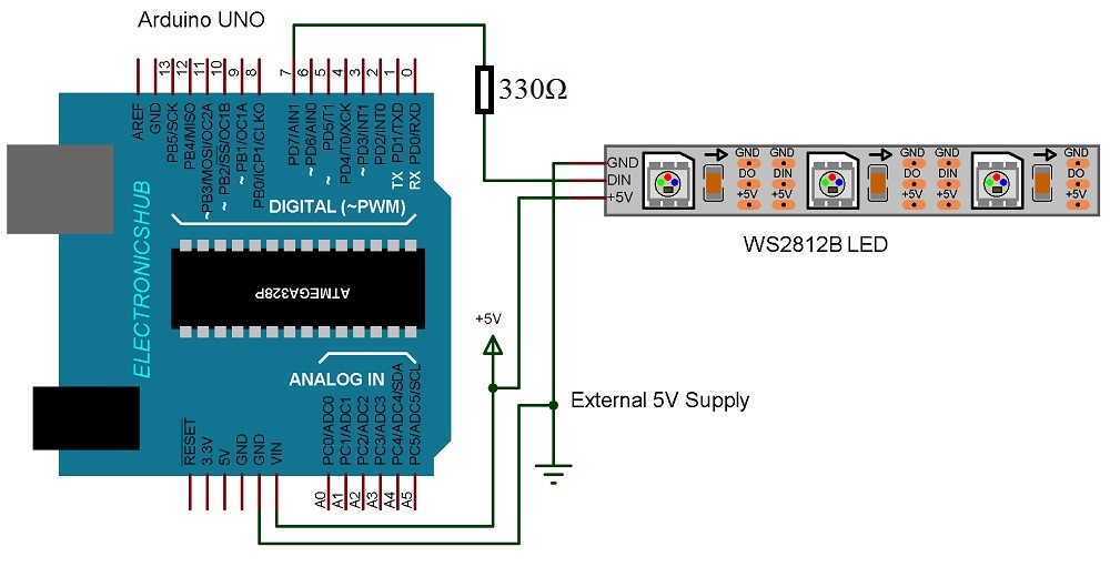 Ws2812b可寻址rgb Led 控制使用arduino Basics Individual Control With Arduino
